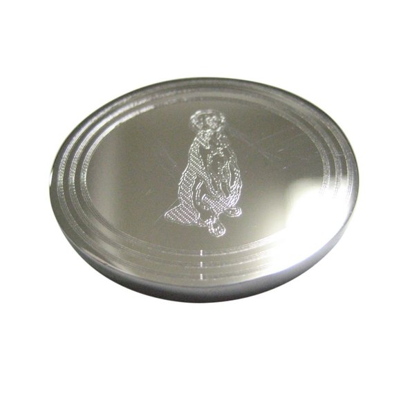 Kiola Designs | Accessories | Silver Toned Etched Oval Meerkat Magnet ...